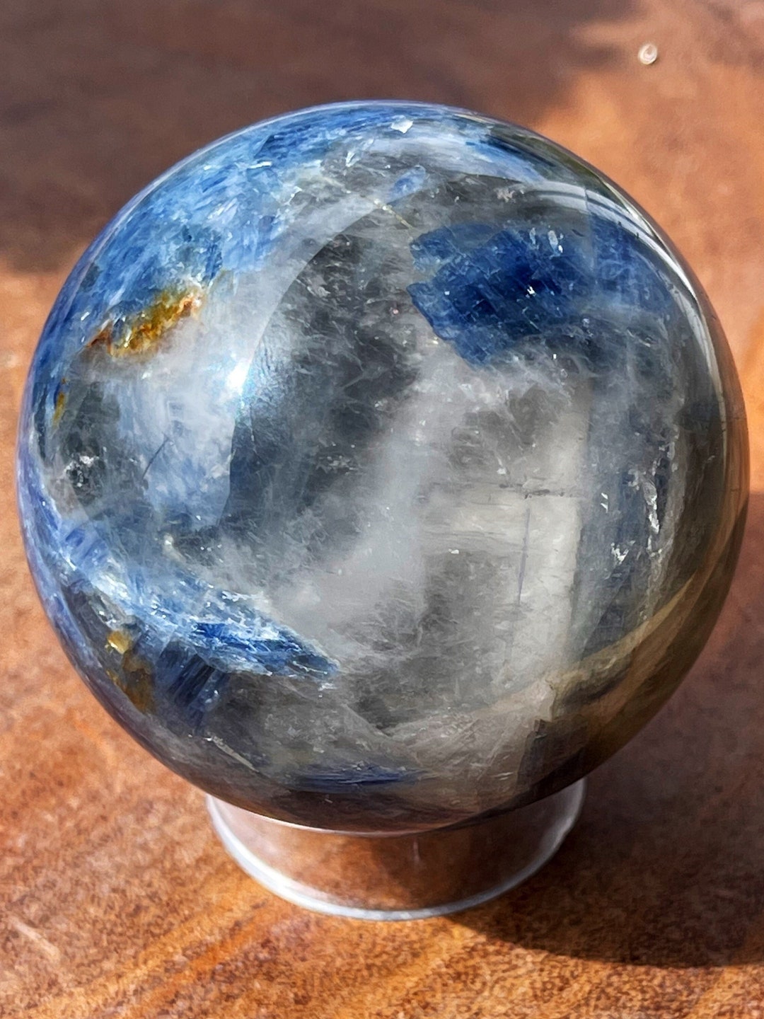 Blue Kyanite Sphere Manifestation Stone Kyanite Smokey Quartz Spheres ...