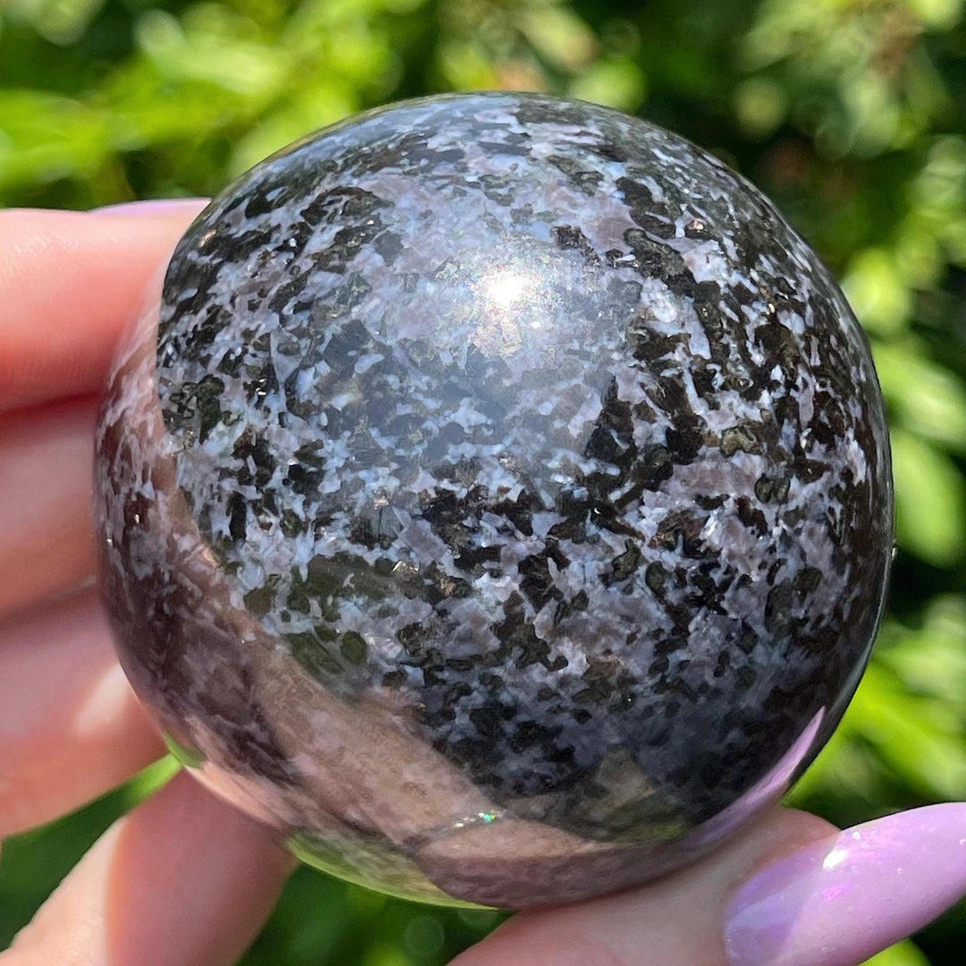 Indigo Gabbro Sphere From Madagascar Polished Crystal, Mystic Merlinite ...