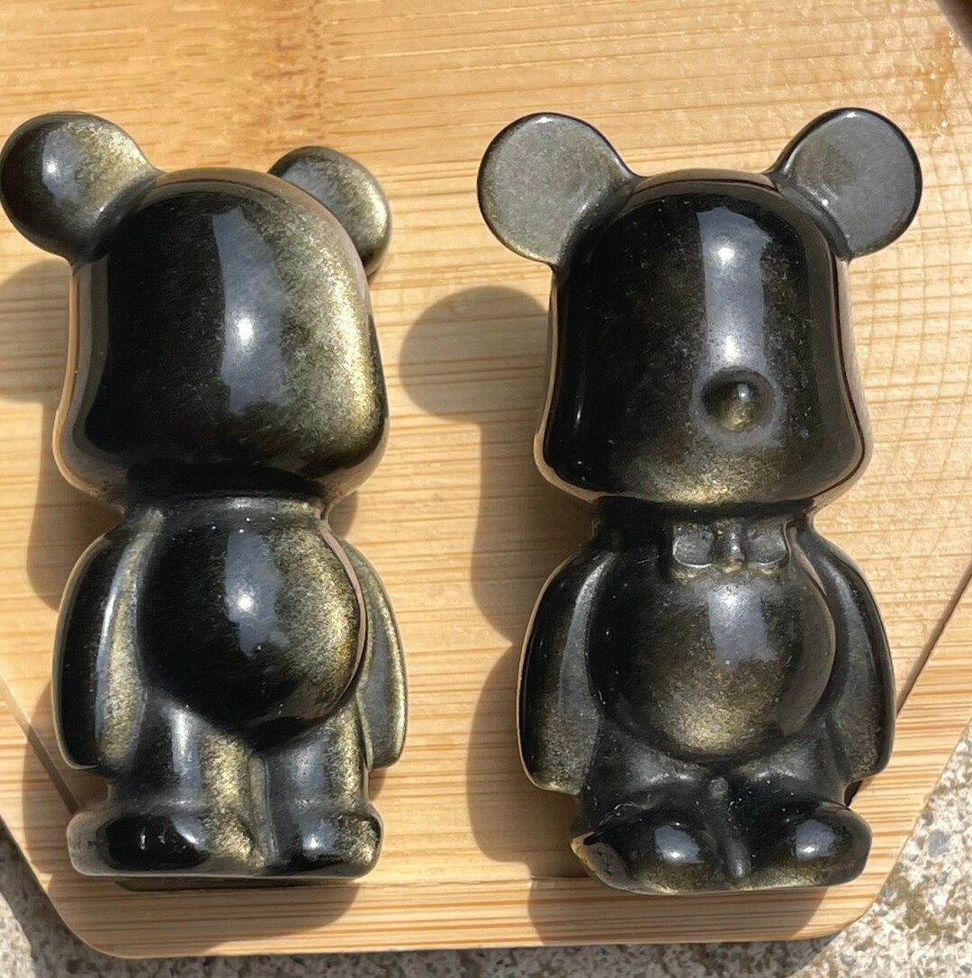 Gold Sheen Black Obsidian Bear Obsidian Carvings AAA Grade Crystals Crystal Gifts, Home Decor ...