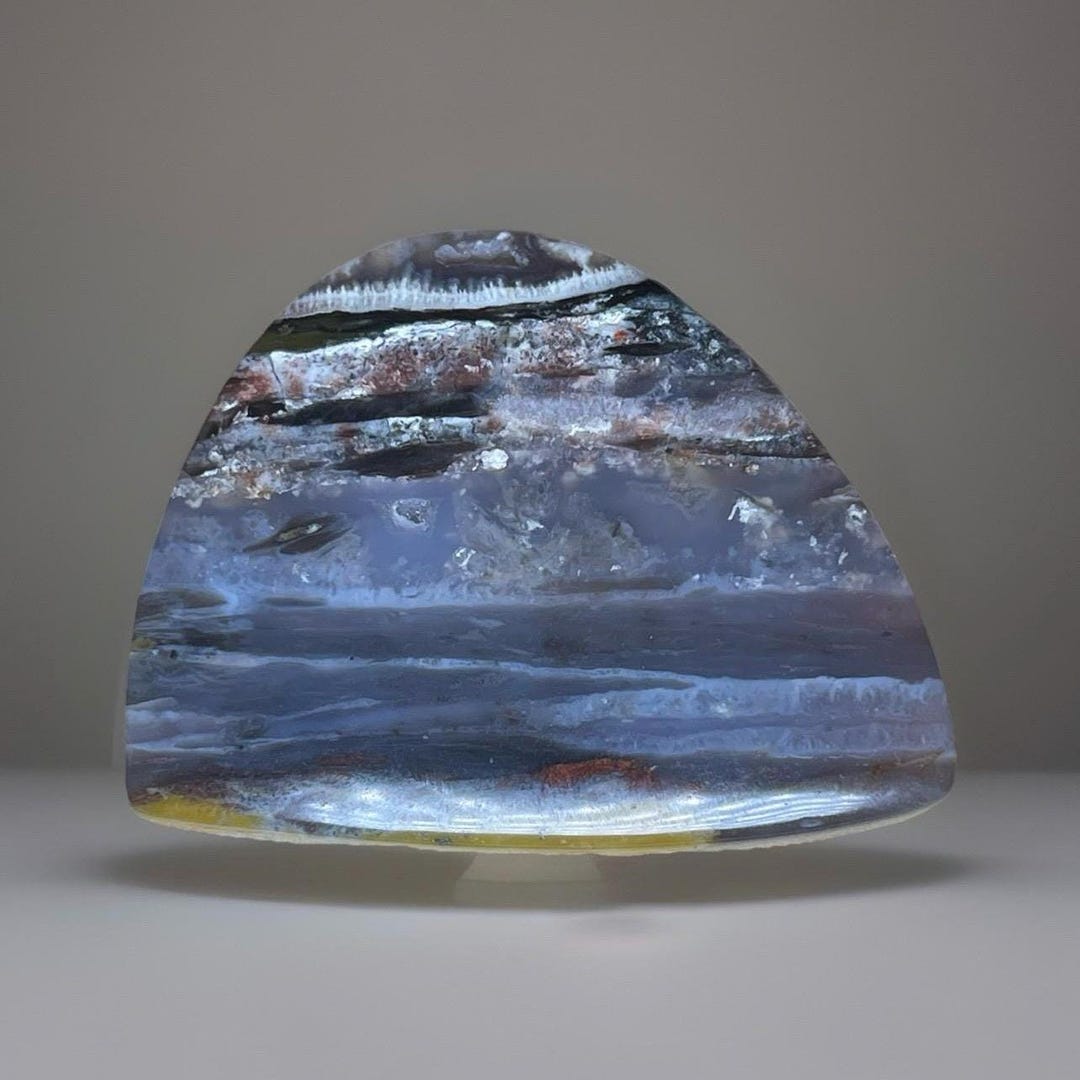 Rainbow Blue Petrified Wood Freeform Flat Crystal: Rare Natural ...