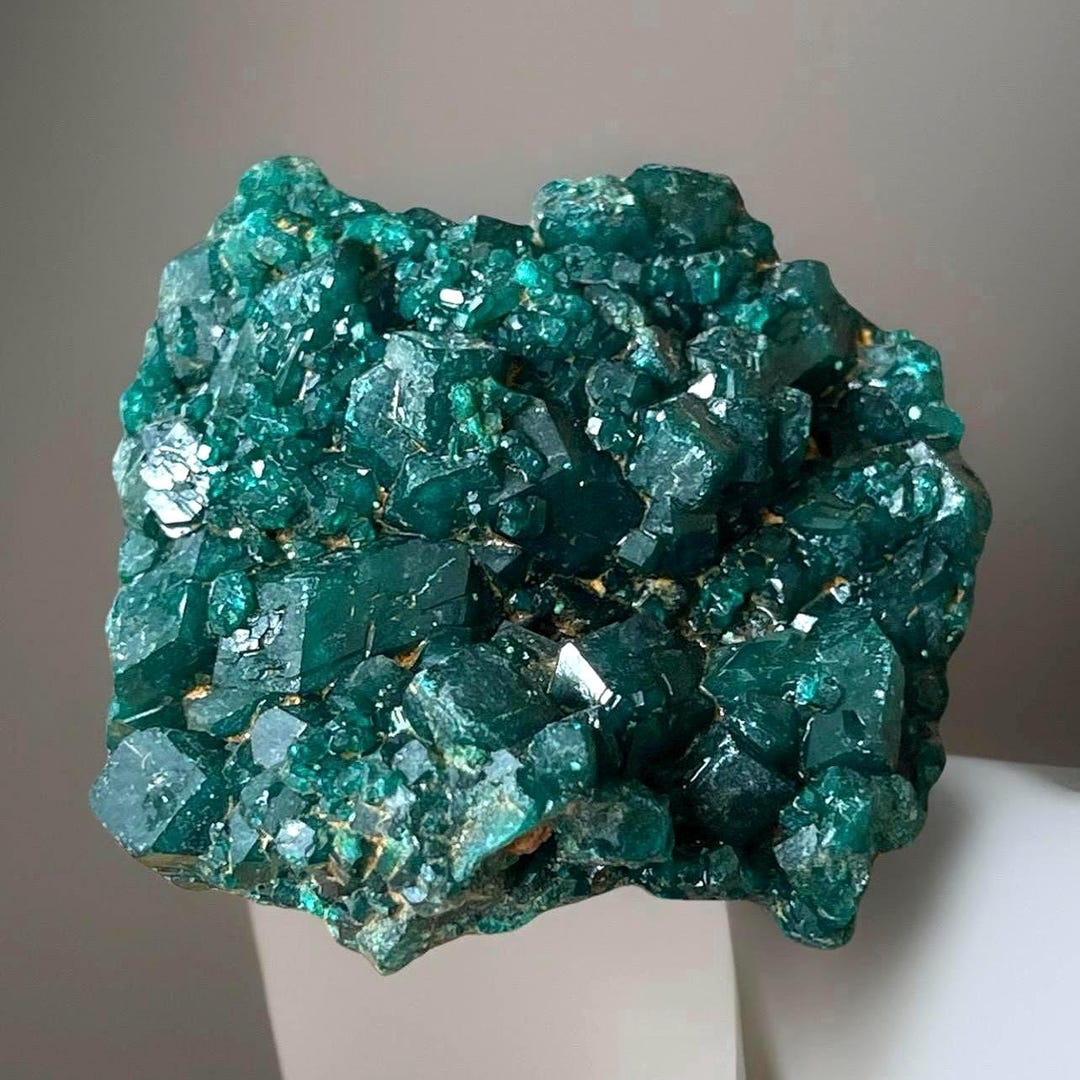 Vibrant Dioptase Crystal Cluster, Natural Deep Emerald Green Raw ...