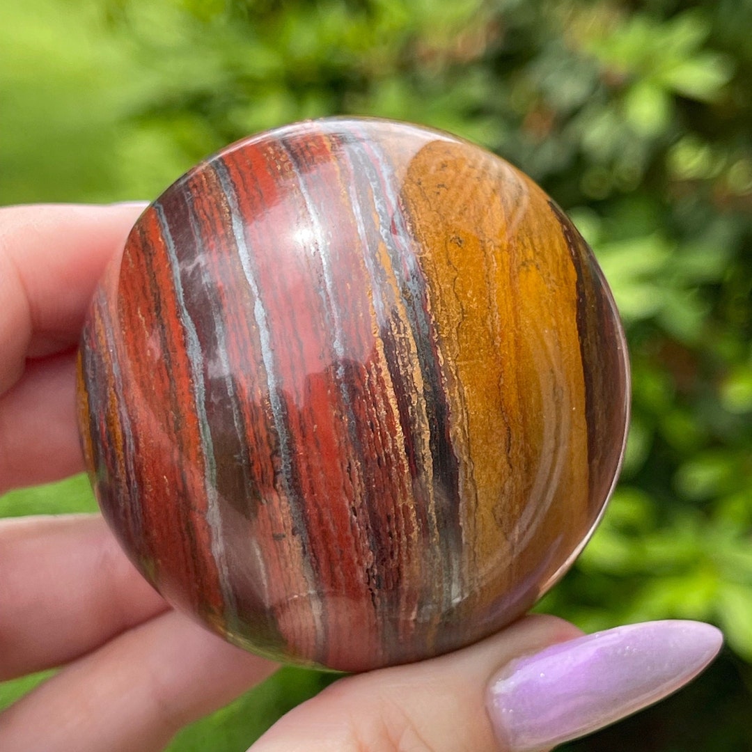 Tiger Iron Sphere With Red and Yellow Bending, High Quality Rare ...