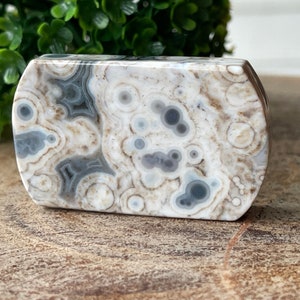 8th Vein Ocean Jasper Slab Dog Tag Pendant With Blue Orbs , AAA ...