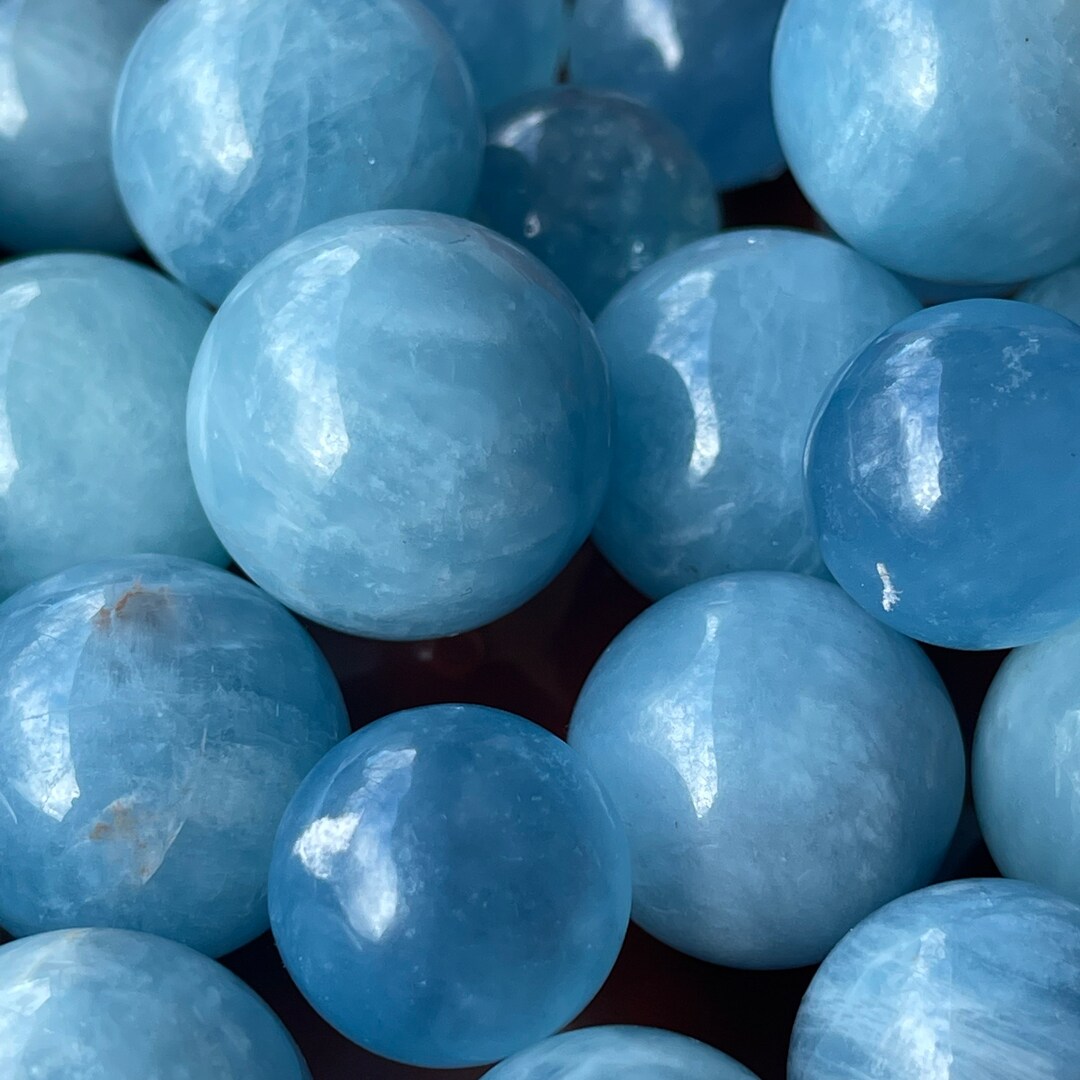 Natural Aquamarine Spheres Aquamarine Mini Spheres AAA - Etsy