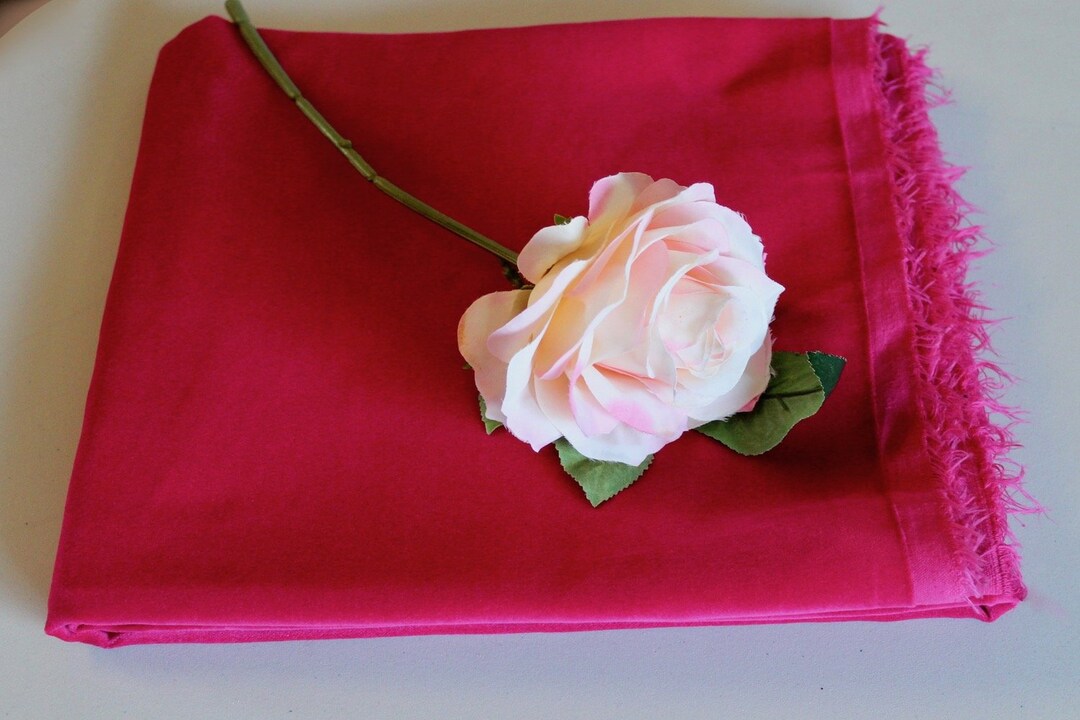 Shocking Pink Cerise Cotton Dressmaking Velveteen Fabric for Scatter ...