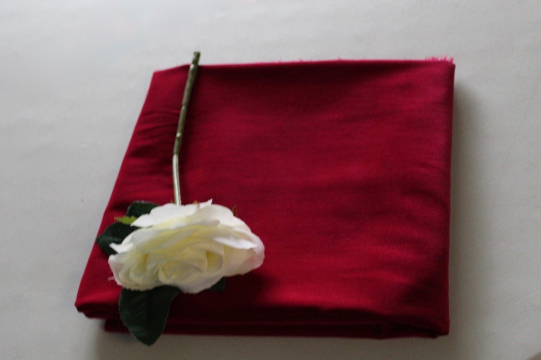 CLARET - Cotton Dressmaking Velvet / Velveteen Fabric - Lightweight ...