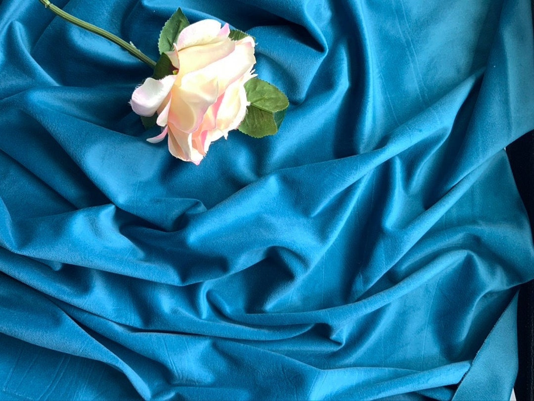 TURKISH BLUE Upholstery Velvet Fabric by the Metre, Soft Furnishings ...