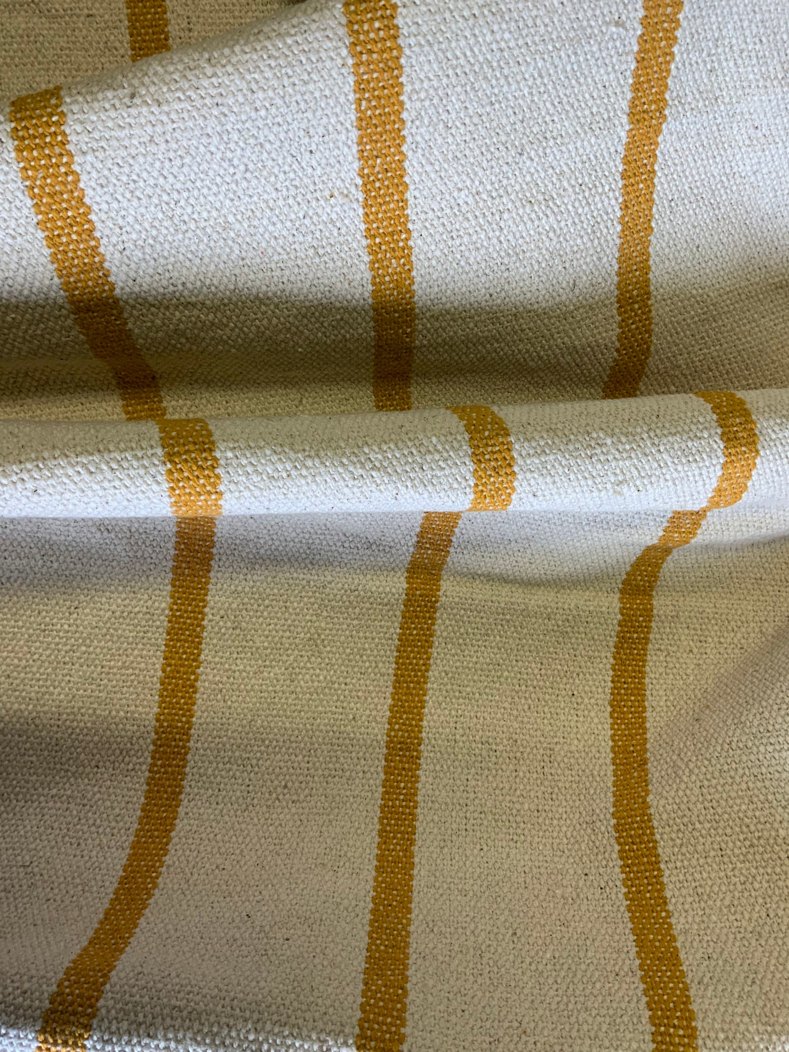 MUSTARD YELLOW Striped Fabric Hopsack Fabric for Bench | Etsy