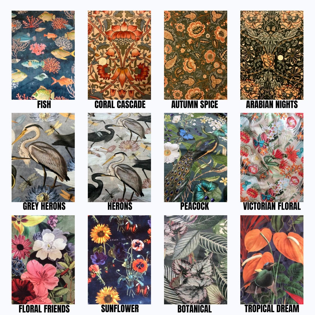 Patterned Velvet Fabric for Drapes, Curtains, Stunning Fabrics for ...