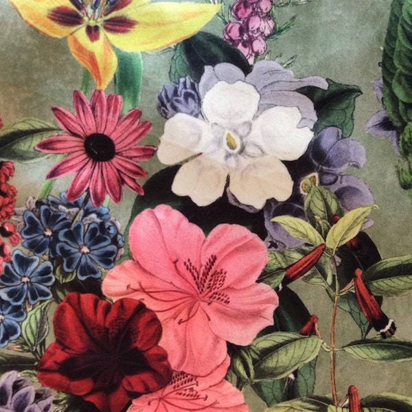Floral Velvet Fabric - Etsy