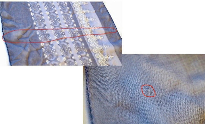 Vintage Dusky Blue Semi Sheer Rayon Scarf Tabi International - Etsy