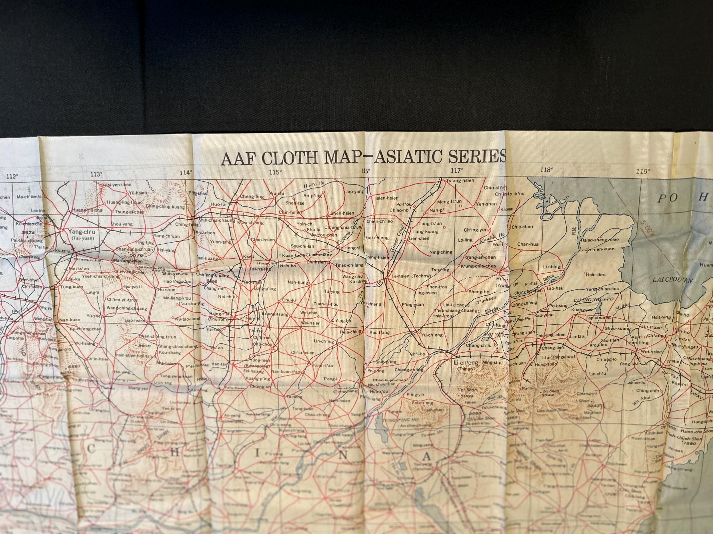 WW2 Original Pilot Aircrew Escape Evasion Map - 1944 - AAF Cloth Map ...