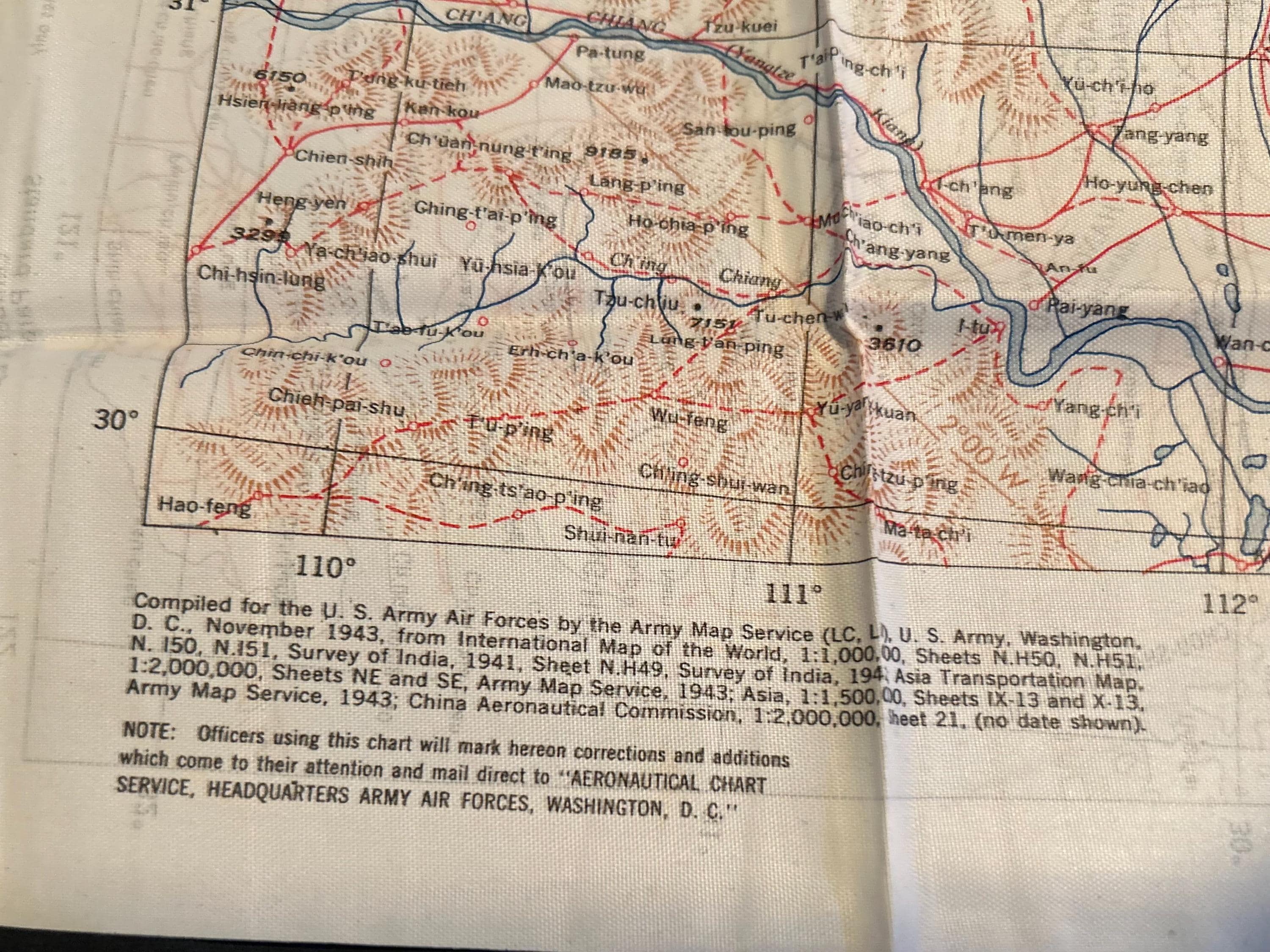 WW2 Original Pilot Aircrew Escape Evasion Map - 1944 - AAF Cloth Map ...