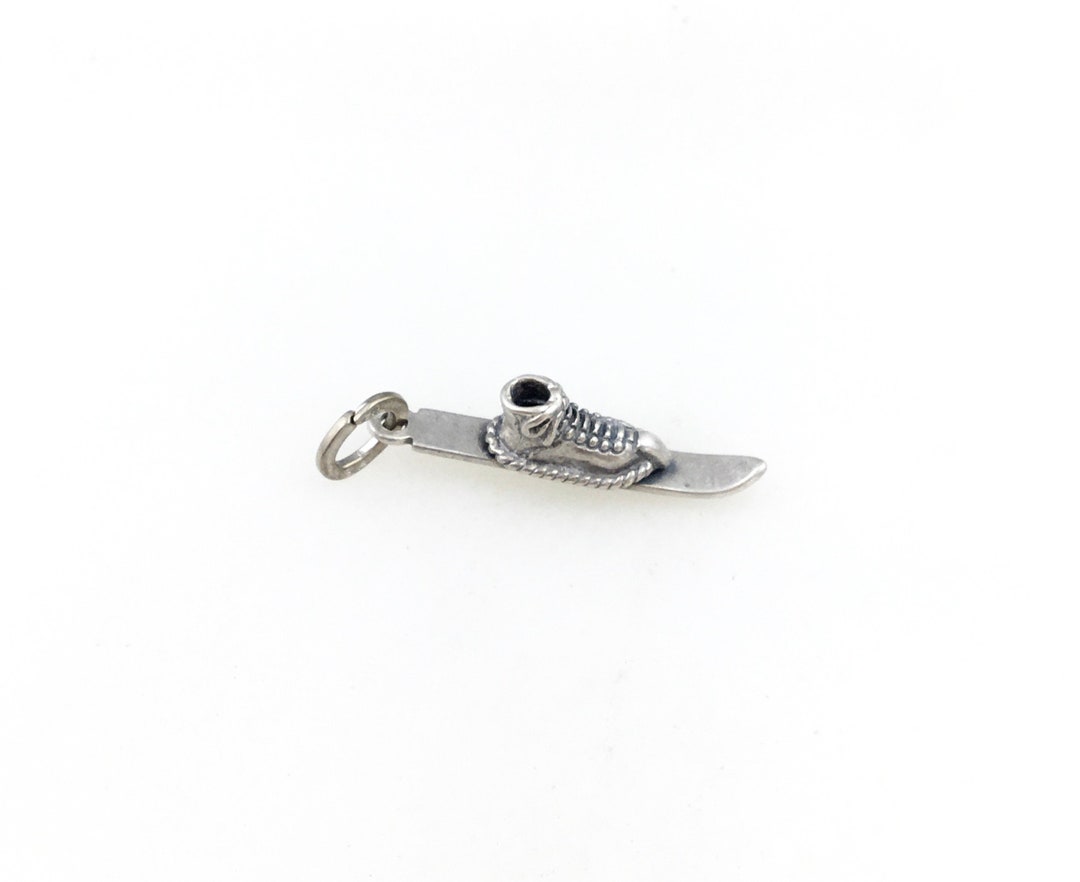 Vintage 925 Sterling Silver Skiing Charm Pendant Necklace - Etsy