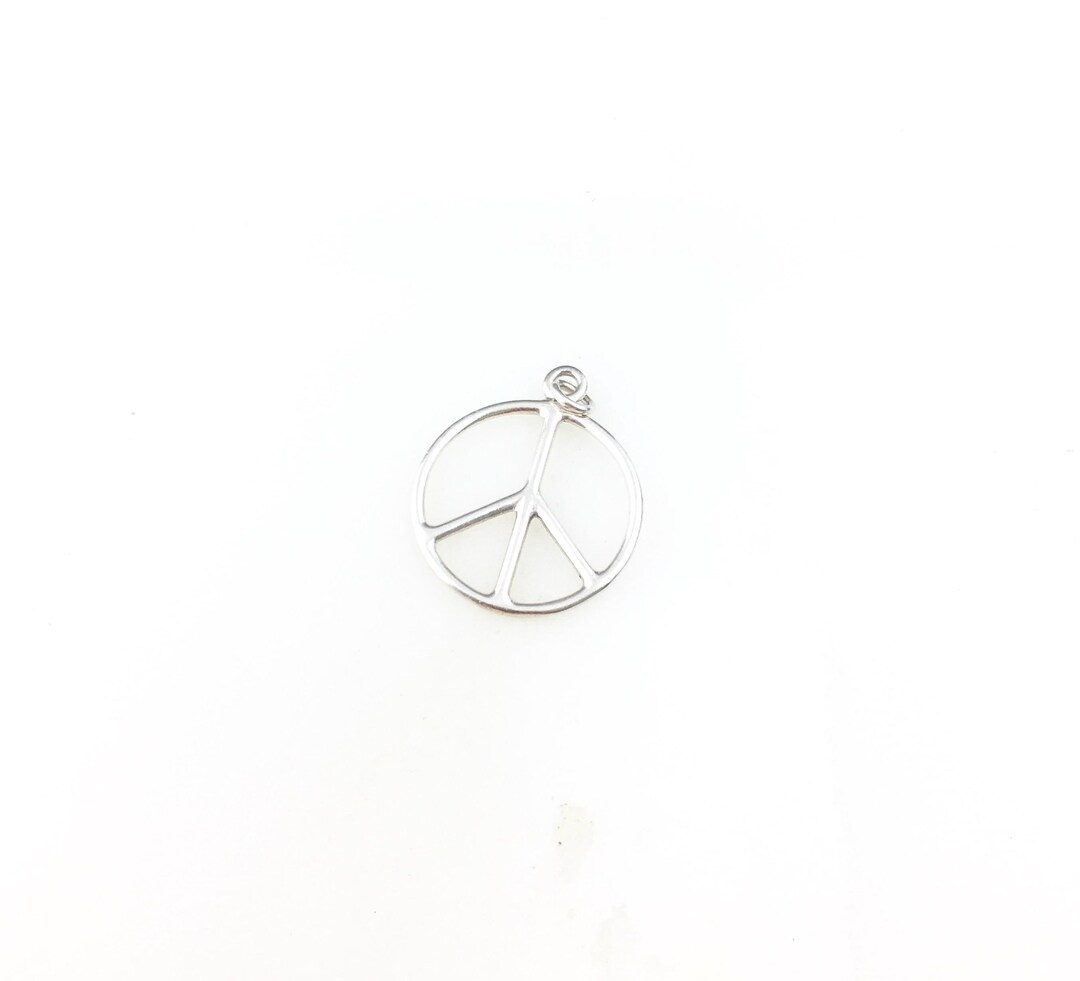 Vintage 925 Sterling Silver Peace Sign Hippie Boho Pendant Necklace - Etsy