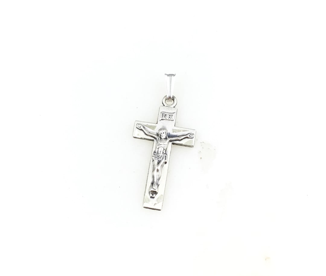Vintage 925 Sterling Silver Cross Jesus Crucifix Religious Pendant ...