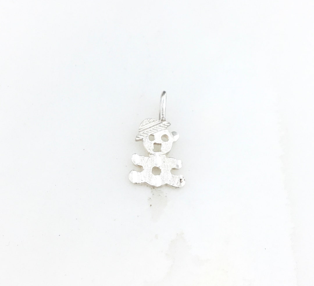 Vintage 925 Sterling Silver Teddy Bear Charm Pendant Necklace - Etsy