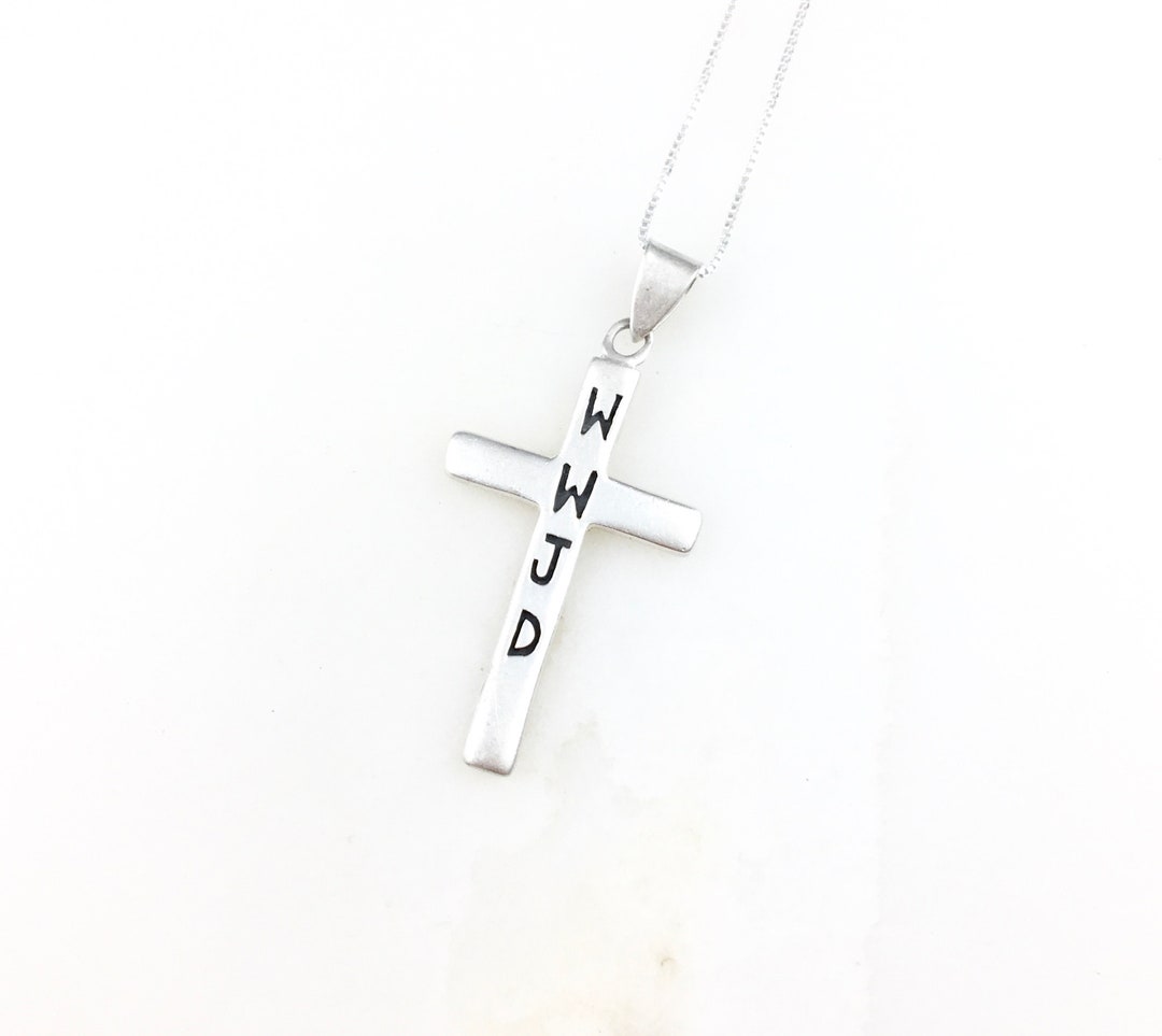 Vintage 925 Sterling Silver Religious Jesus Cross WWJD What Would Jesus ...