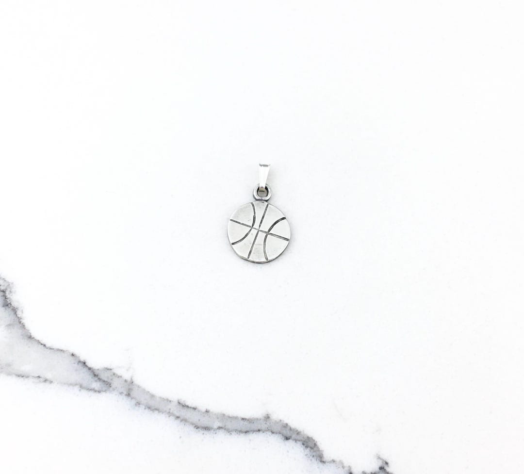 Vintage 925 Sterling Silver Basketball Charm Pendant Necklace - Etsy