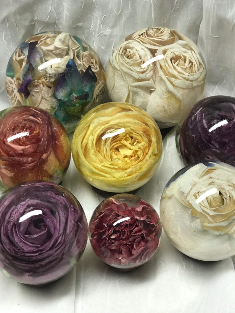 Sphere Paperweight From Flowers - Etsy