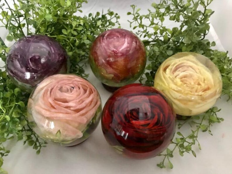 Sphere Paperweight From Flowers - Etsy
