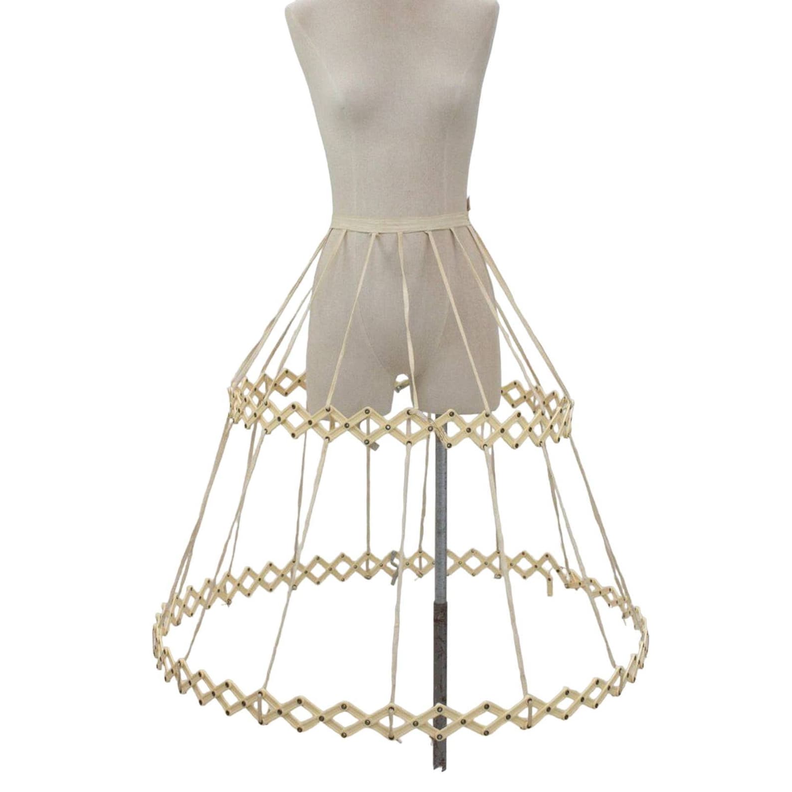 Vintage Collapsible Hoop Skirt Caged Crinoline Frame Belle O' the Ball ...