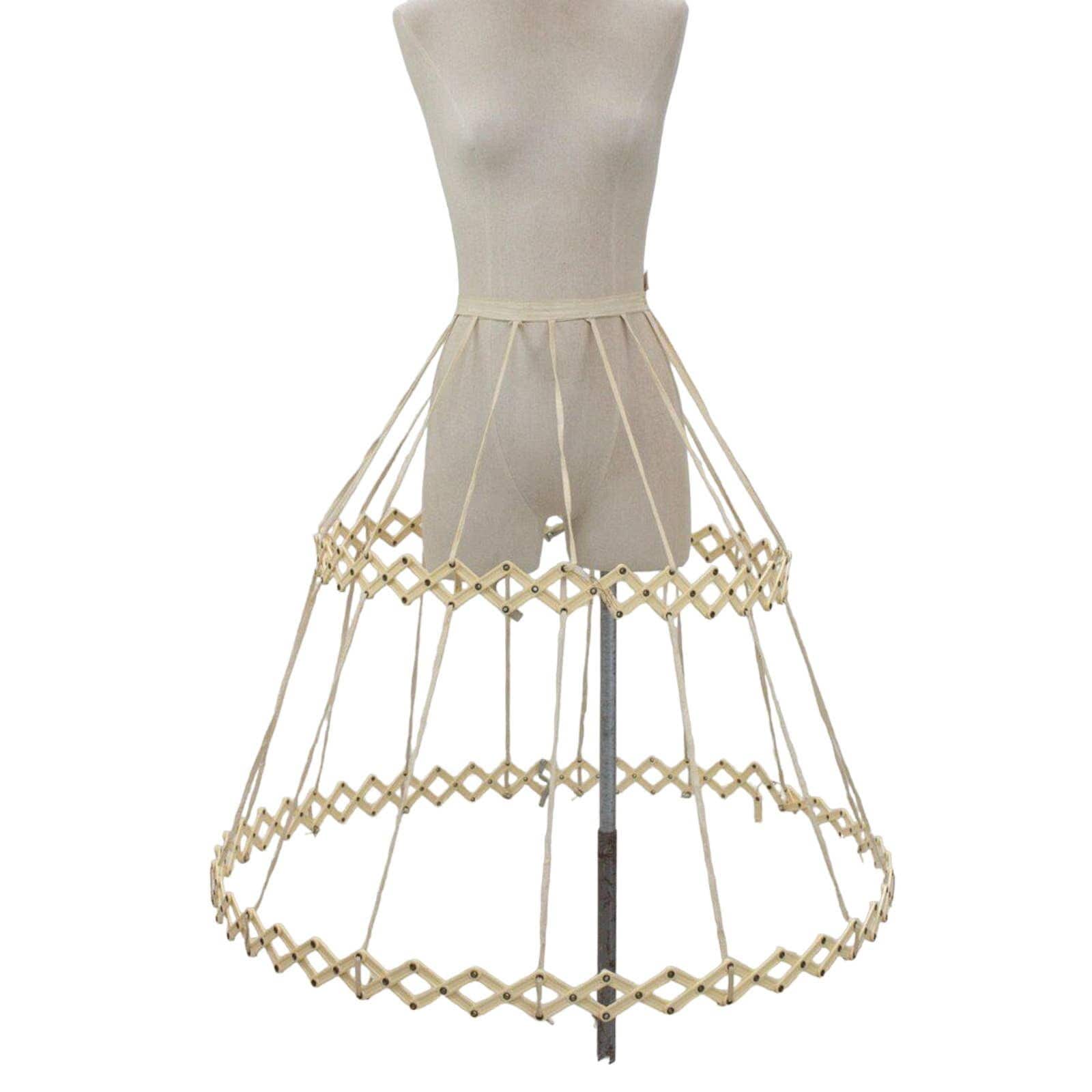 Vintage Collapsible Hoop Skirt Caged Crinoline Frame Belle O' the Ball ...