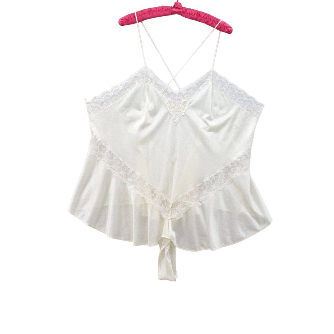 Vintage Teddy Nightie Romper 5x Nylon Snaps At Crotch Gusset Etsy