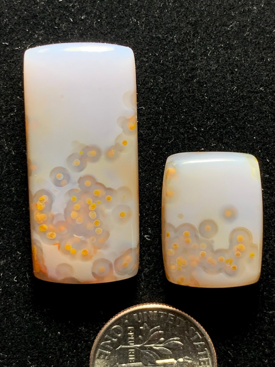 Translucent Orbicular Ocean Jasper Cabochon Set 15mmx33mmx4.5mm - TRG ...
