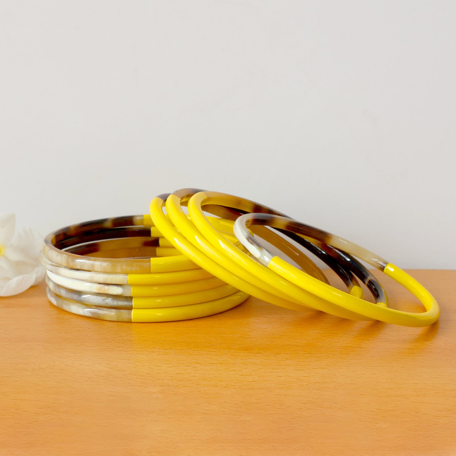 Yellow Horn Bangle, Genuine Natural Buffalo Horn Lacquered Bangle ...
