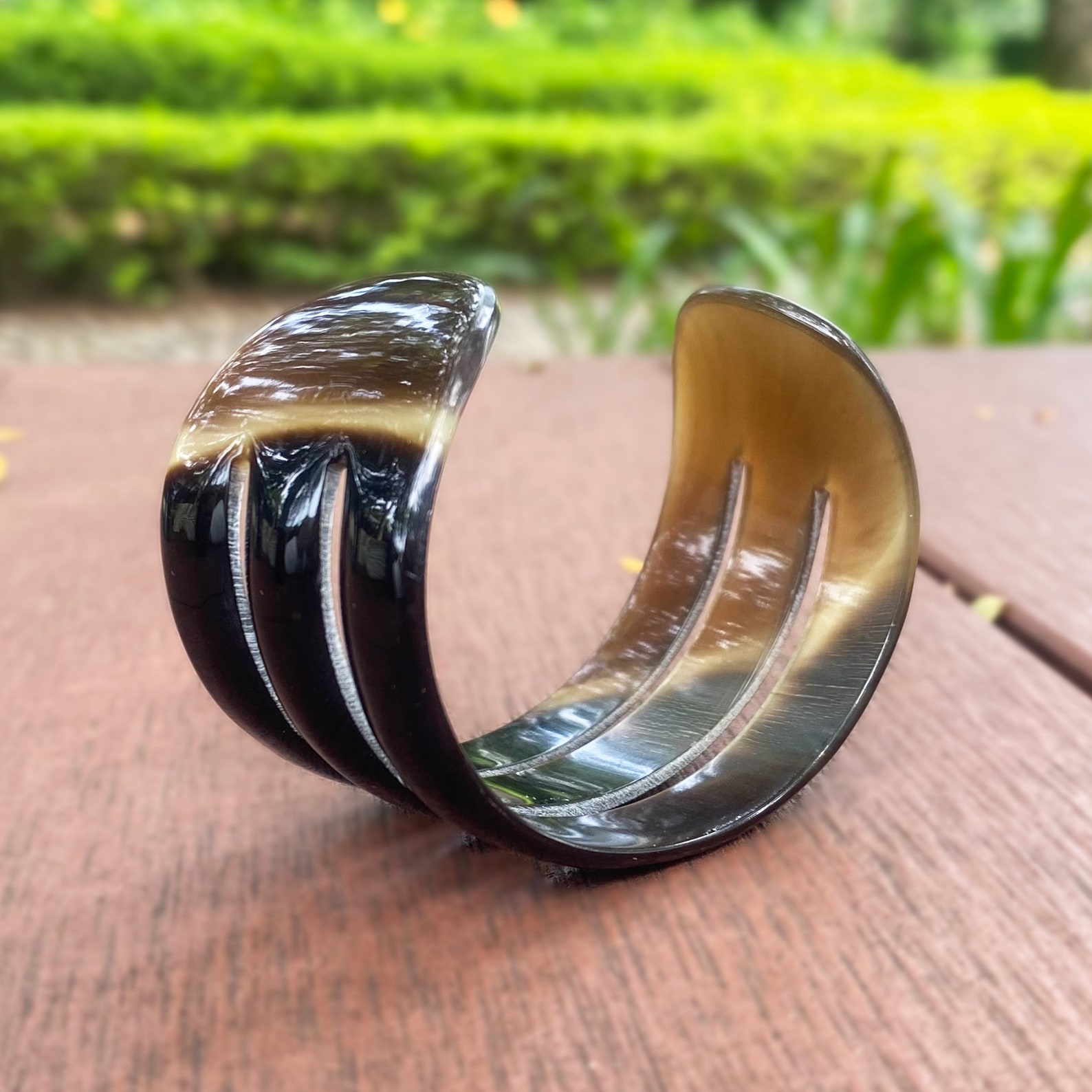 Handmade Original Natural Buffalo Horn Cut Out Cuff, Buffalo Horn Cuff ...