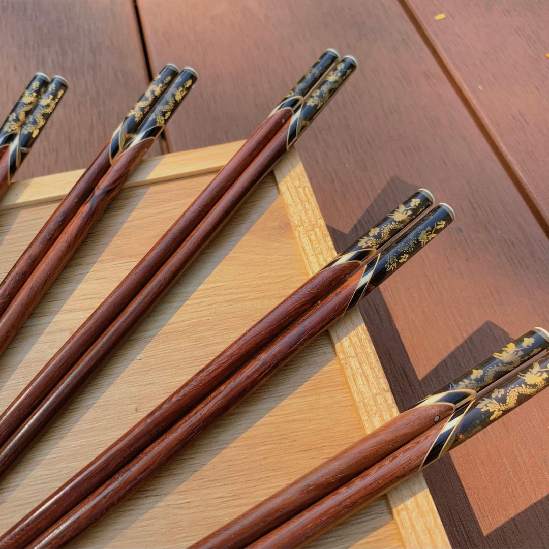 Personalized Rosewood Chopstick, Custom Engraved Name Bamboo Dragon ...