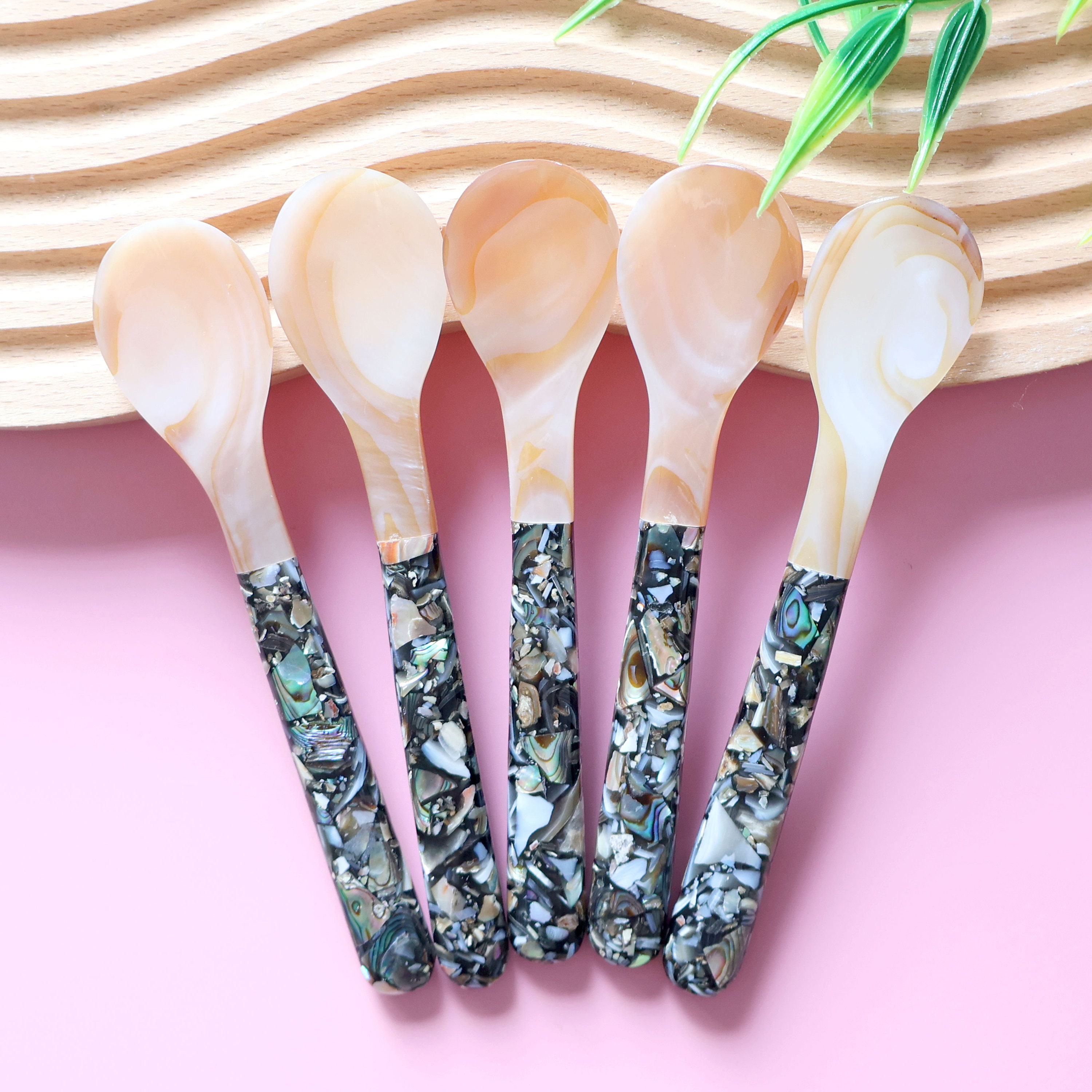 Mother of Pearl Caviar Spoon, Golden Oyster Caviar Spoon, Shell Utensil ...