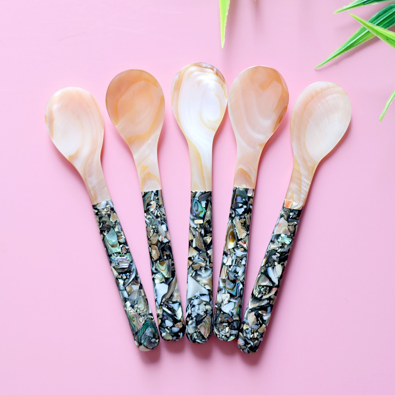 Mother of Pearl Caviar Spoon, Golden Oyster Caviar Spoon, Shell Utensil ...