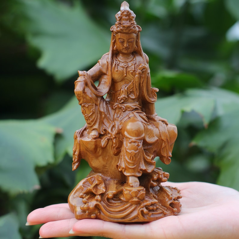 Wooden Guan Yin Bodhisattva Statue, Kwan Yin, Quan Yin, Kuan Yin Statue ...