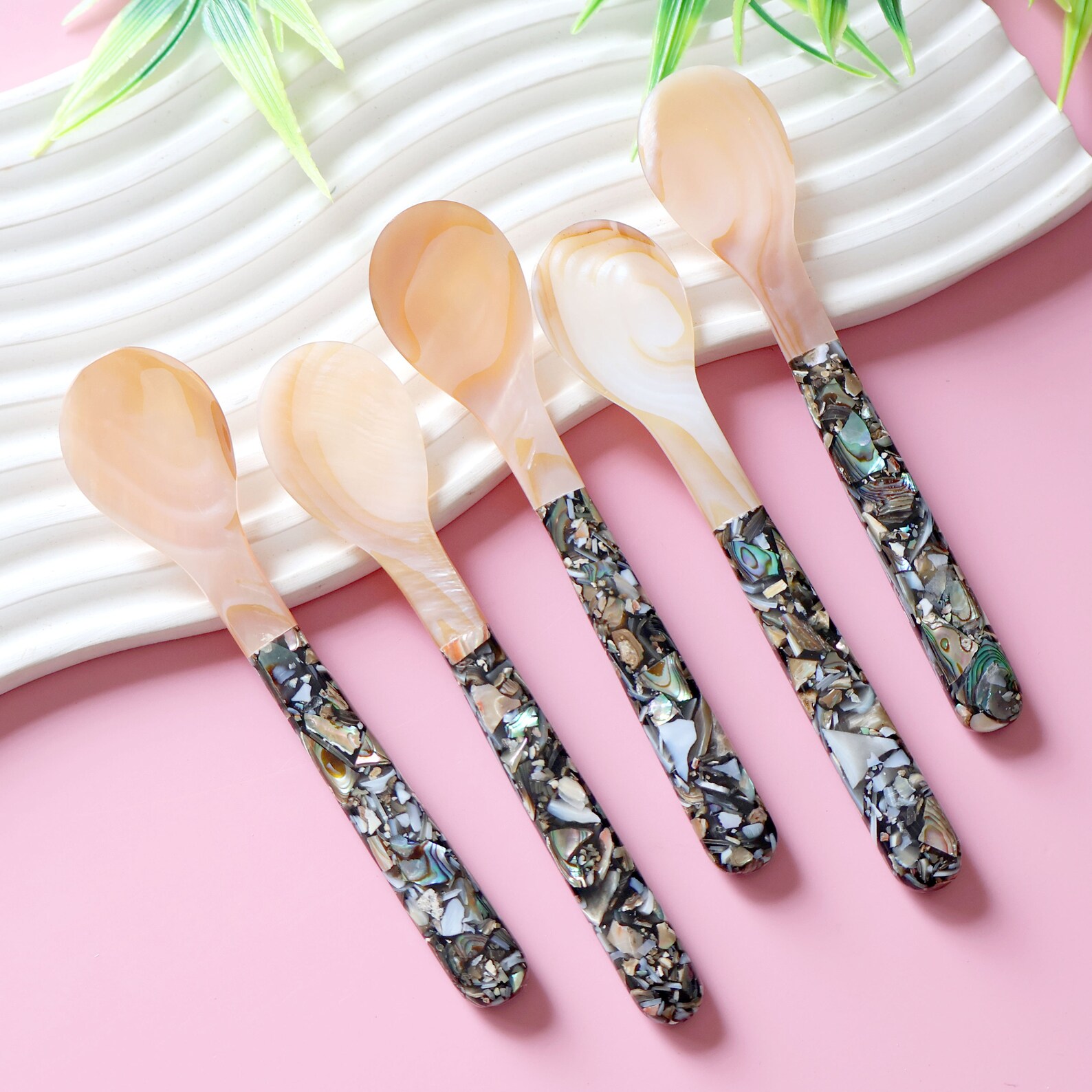 Mother of Pearl Caviar Spoon, Golden Oyster Caviar Spoon, Shell Utensil ...
