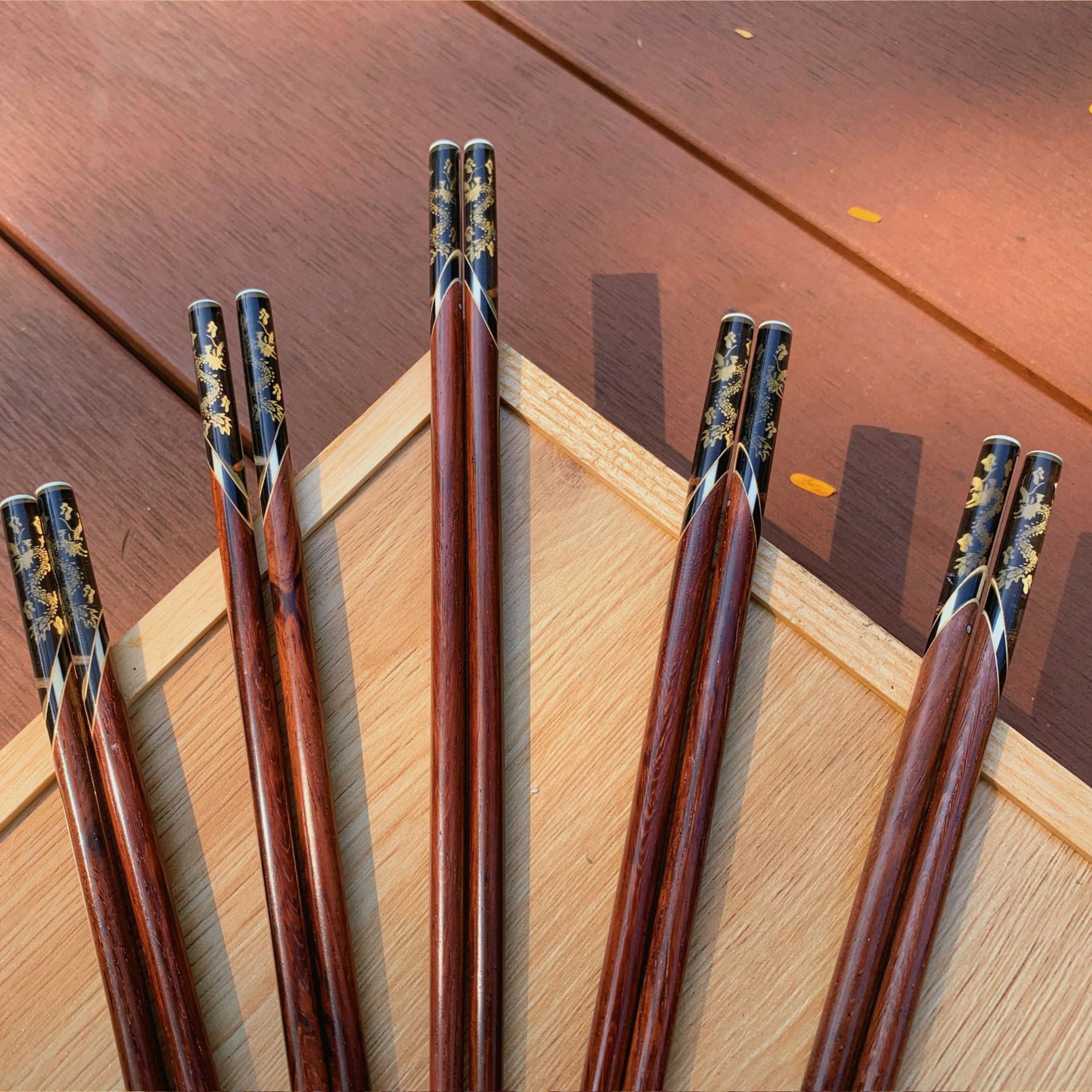 Handmade Personalized Rosewood Chopstick, Engraved Name Bamboo Dragon ...