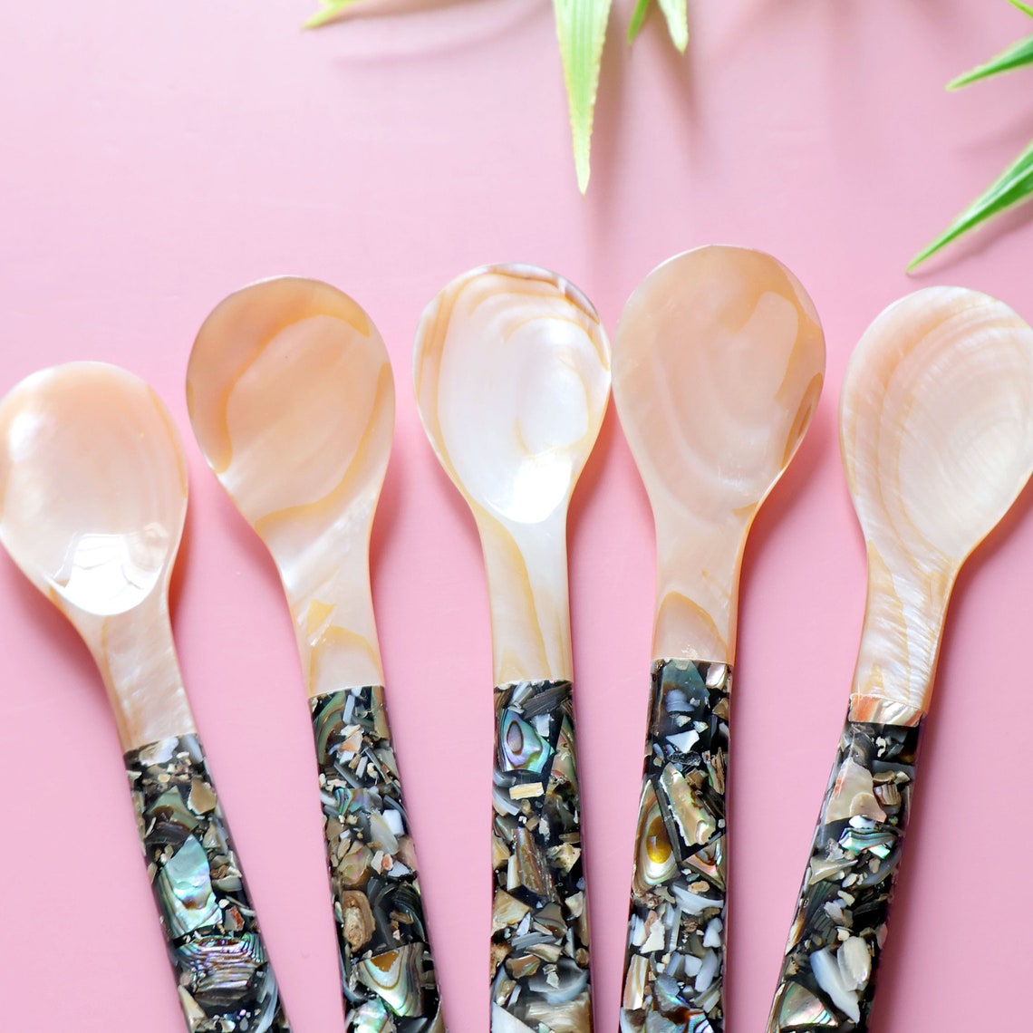 Mother of Pearl Caviar Spoon, Golden Oyster Caviar Spoon, Shell Utensil ...