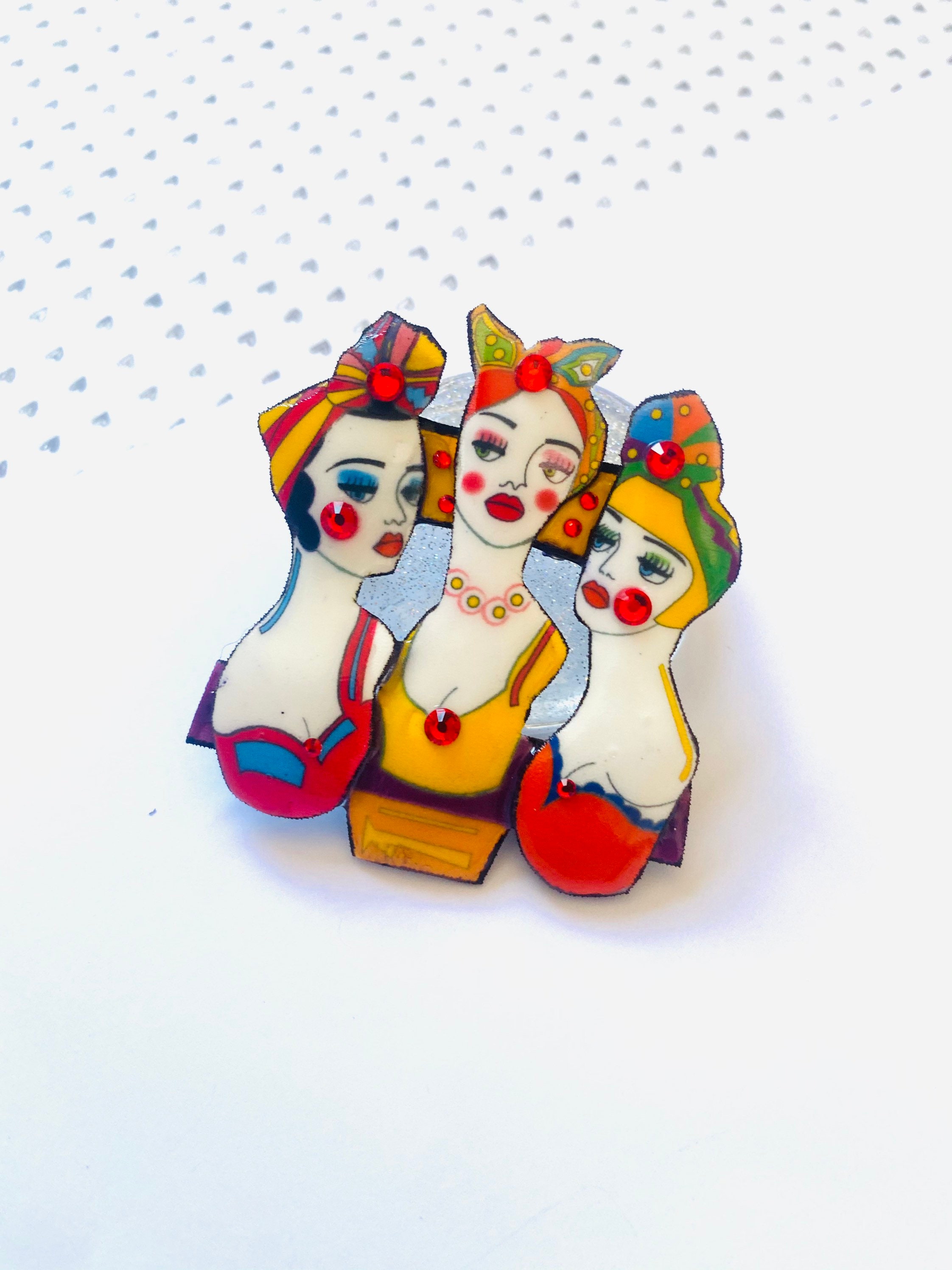 Pin up Retro Brooch Rockabilly Pin Fashion 1950's - Etsy UK