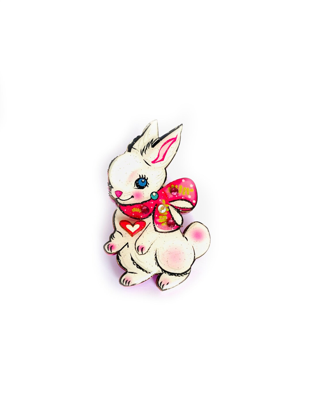 Easter Bunny Brooch Pin Cute Spring Brooch Acrylic Brooch Quirky Mid ...