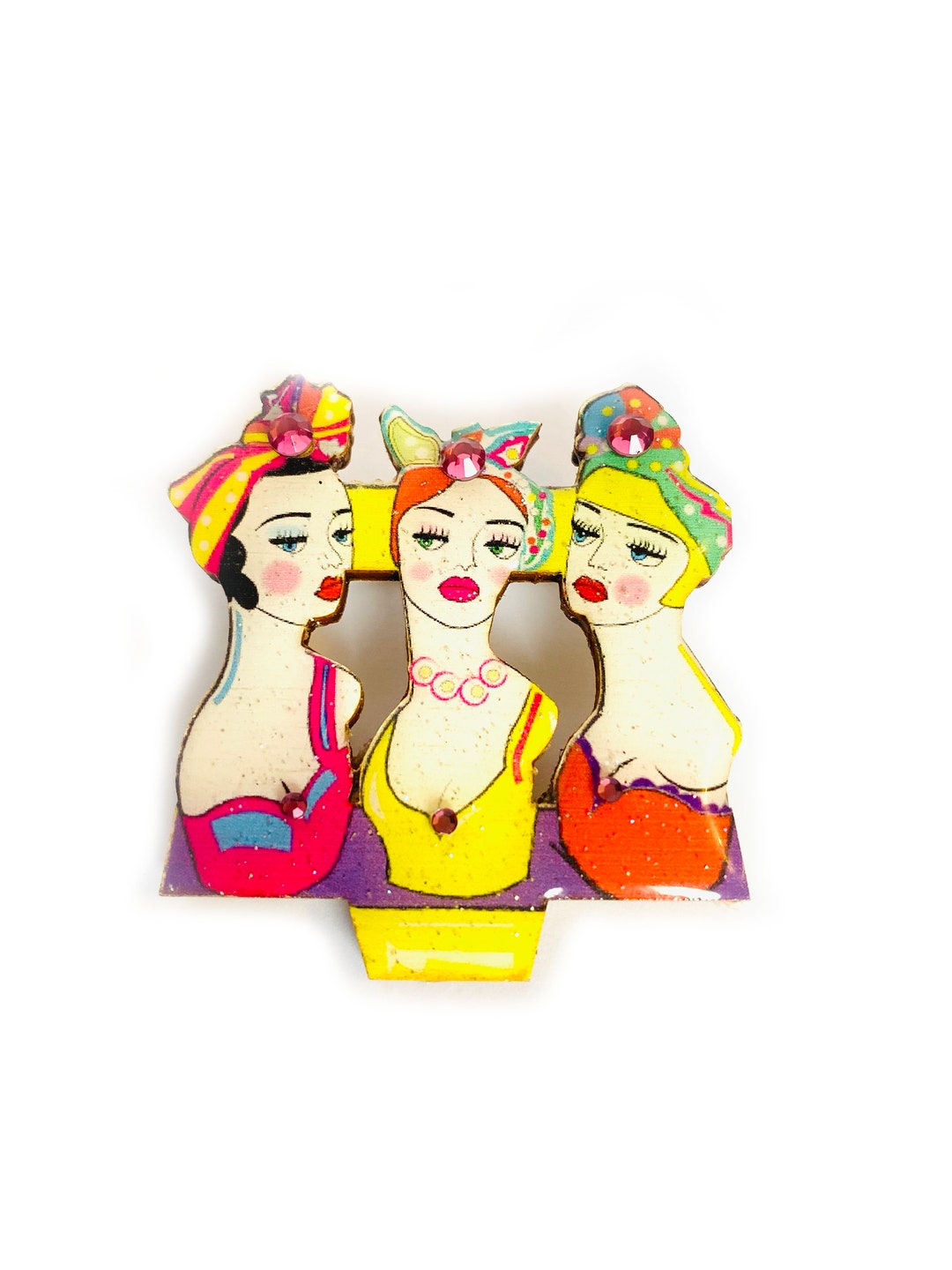 Pin up Retro Brooch Rockabilly Pin Fashion 1950's Jewellery 1940's ...