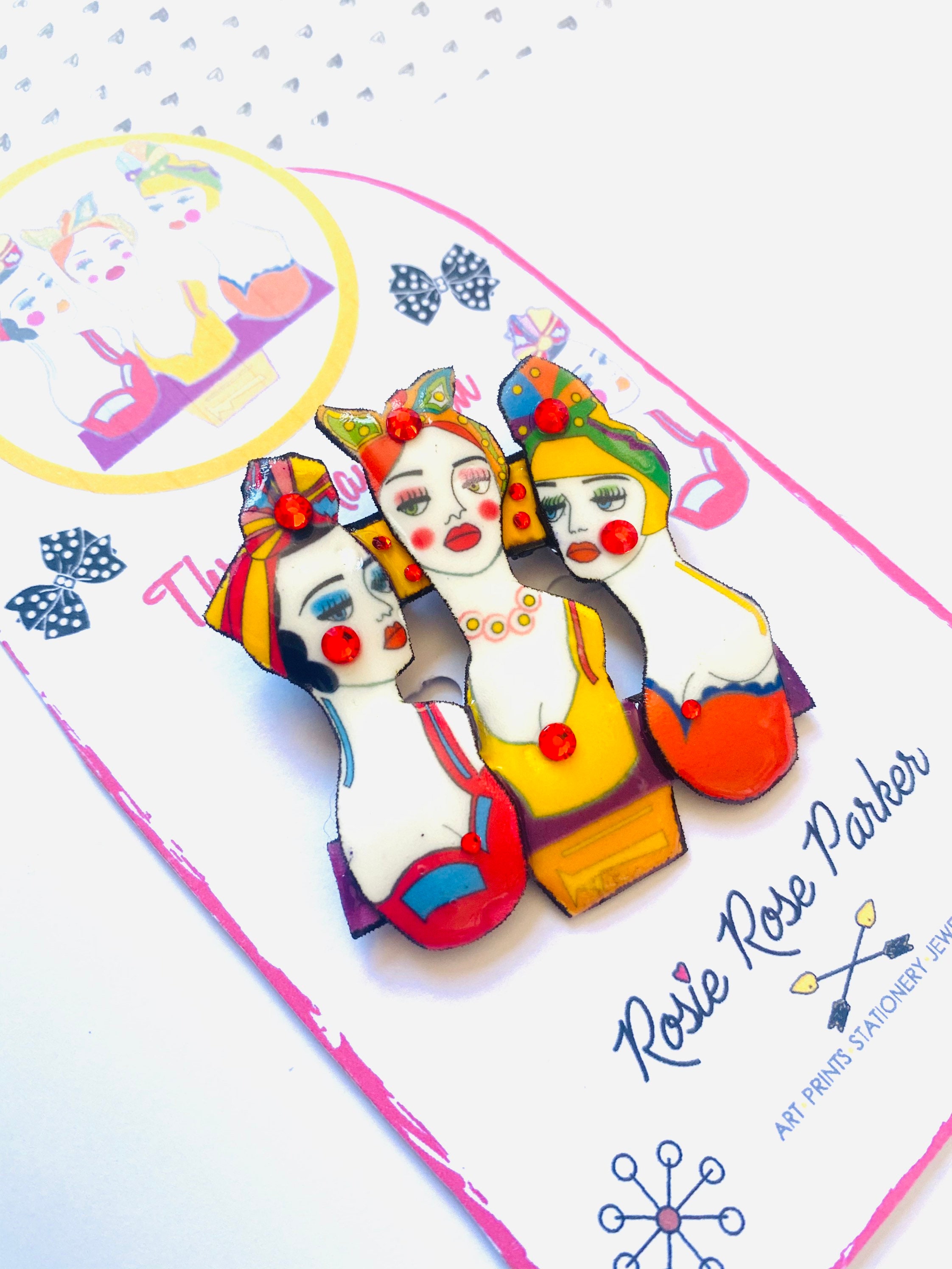 Pin up Retro Brooch Rockabilly Pin Fashion 1950's - Etsy UK