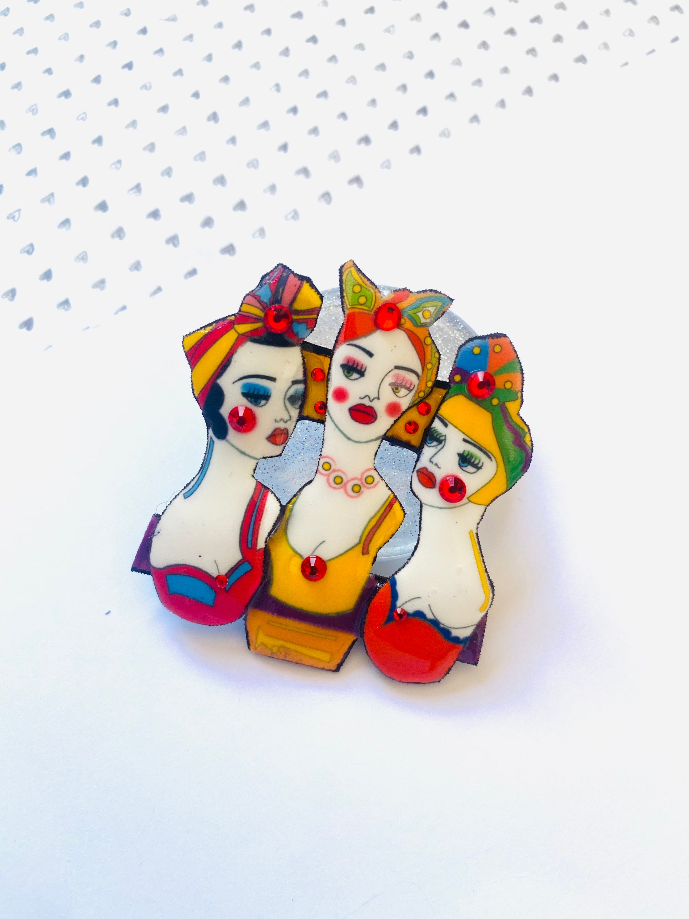 Pin up Retro Brooch Rockabilly Pin Fashion 1950's - Etsy UK