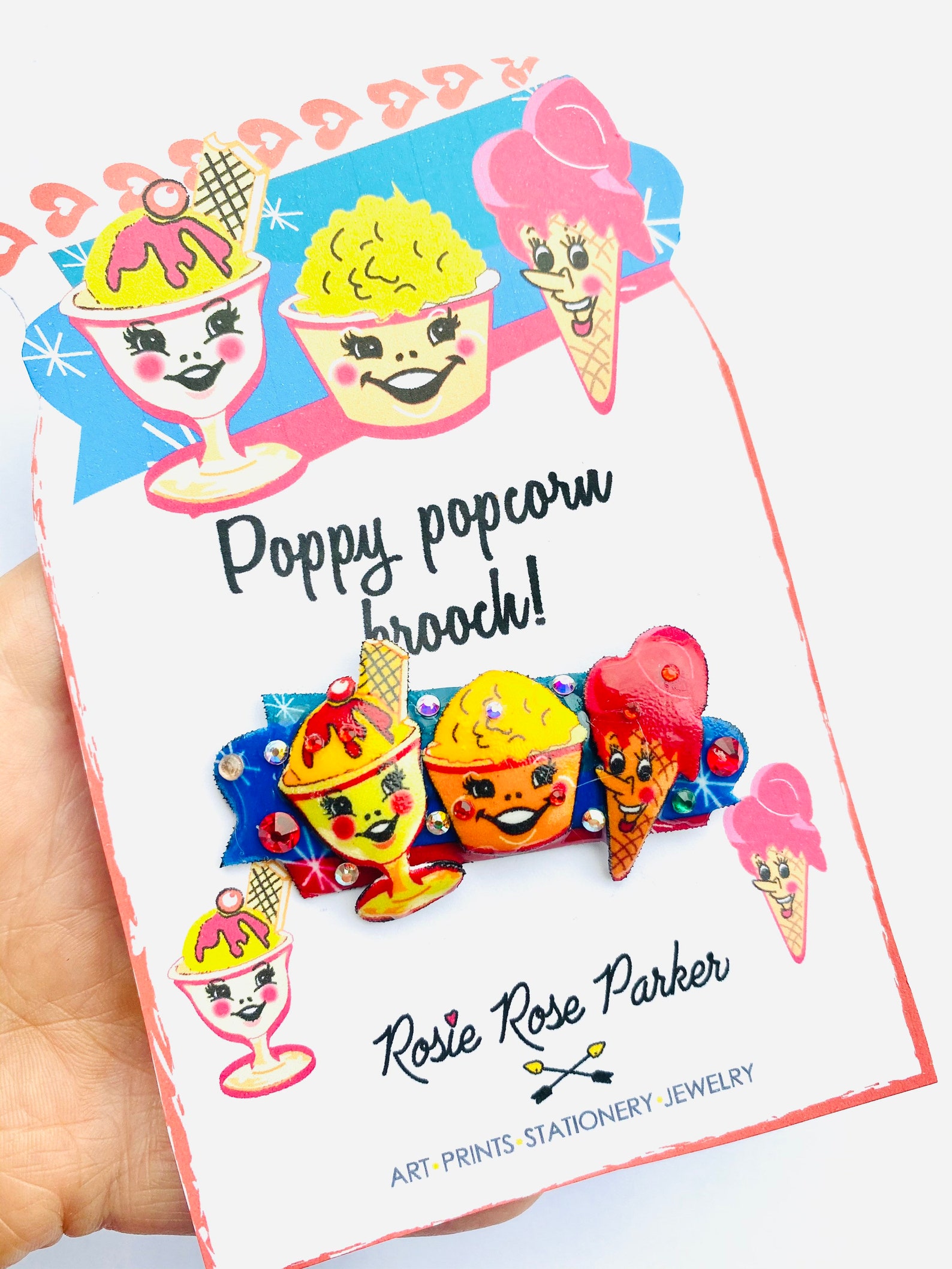 Retro Kitsch Broochbrooches for Hercute Broochpopcorn - Etsy UK
