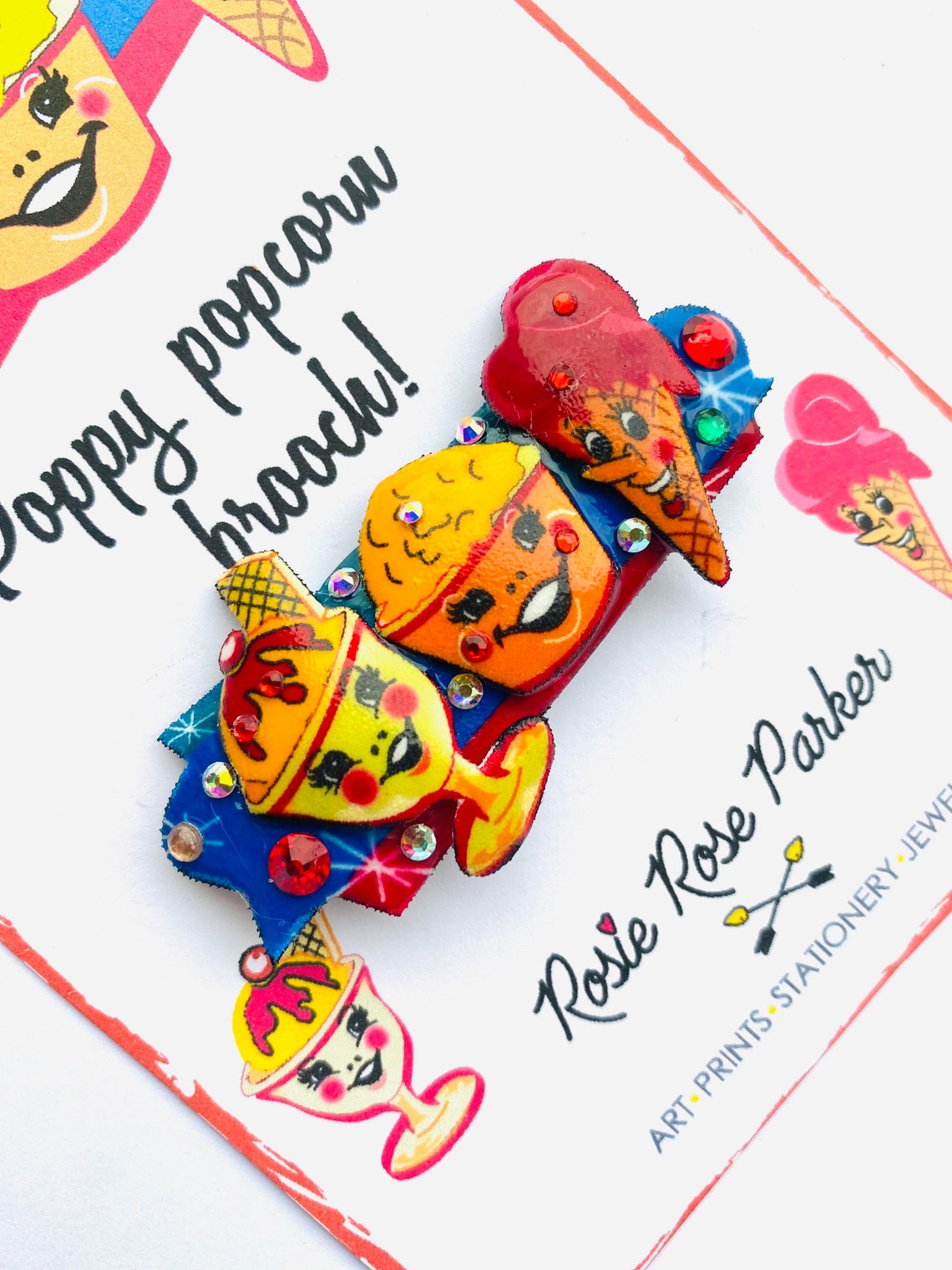 Retro Kitsch Broochbrooches for Hercute Broochpopcorn - Etsy UK