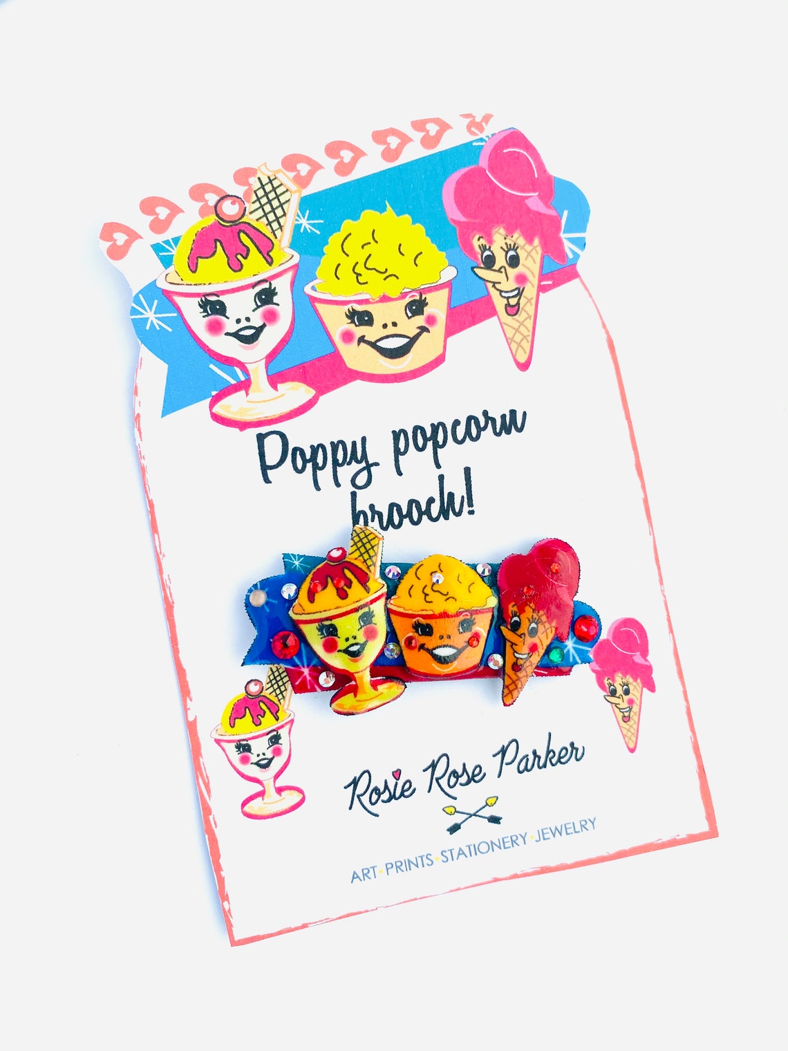 Retro Kitsch Broochbrooches for Hercute Broochpopcorn - Etsy UK