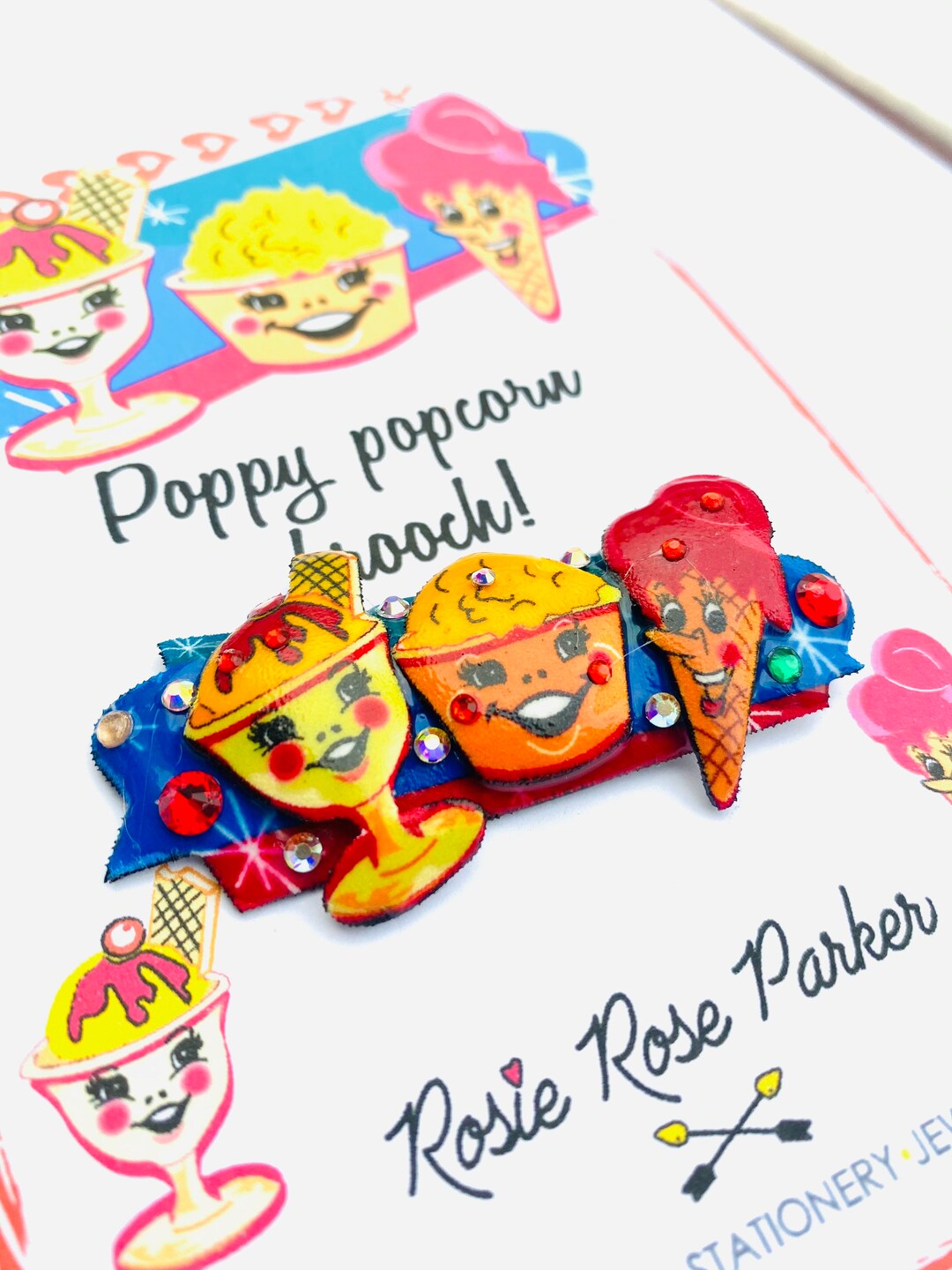 Retro Kitsch Brooch,brooches for Her,cute Brooch,popcorn Brooch,brooch ...
