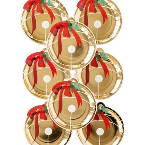 Jingle Bell Plates Gold Jingle Bell Shaped Plates Christmas Party ...