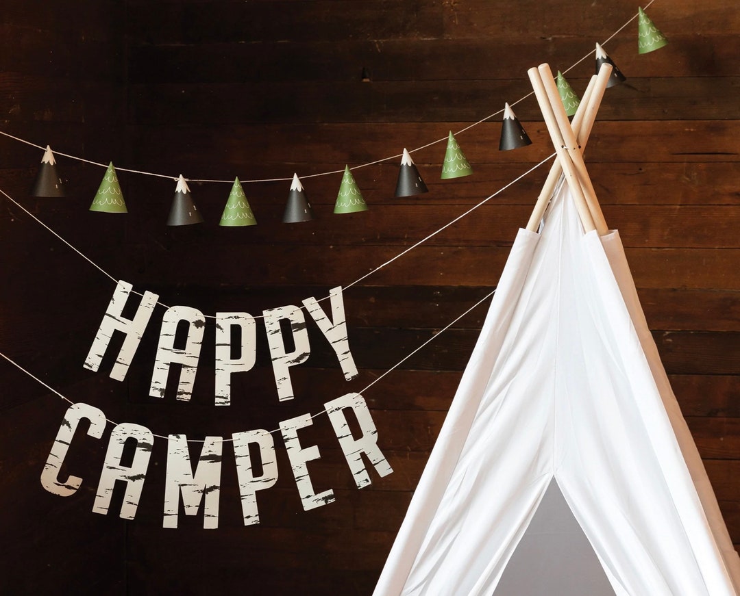 Adventure Happy Camper Banner One Happy Camper Wild One Camp Theme ...