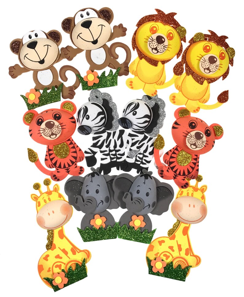 18 Small 4 Tall Plastic Foam Safari Jungle Zoo Animals - Etsy
